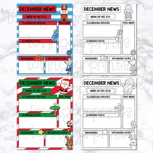 Editable December Newsletter Template, December Newsletter, Christmas ...