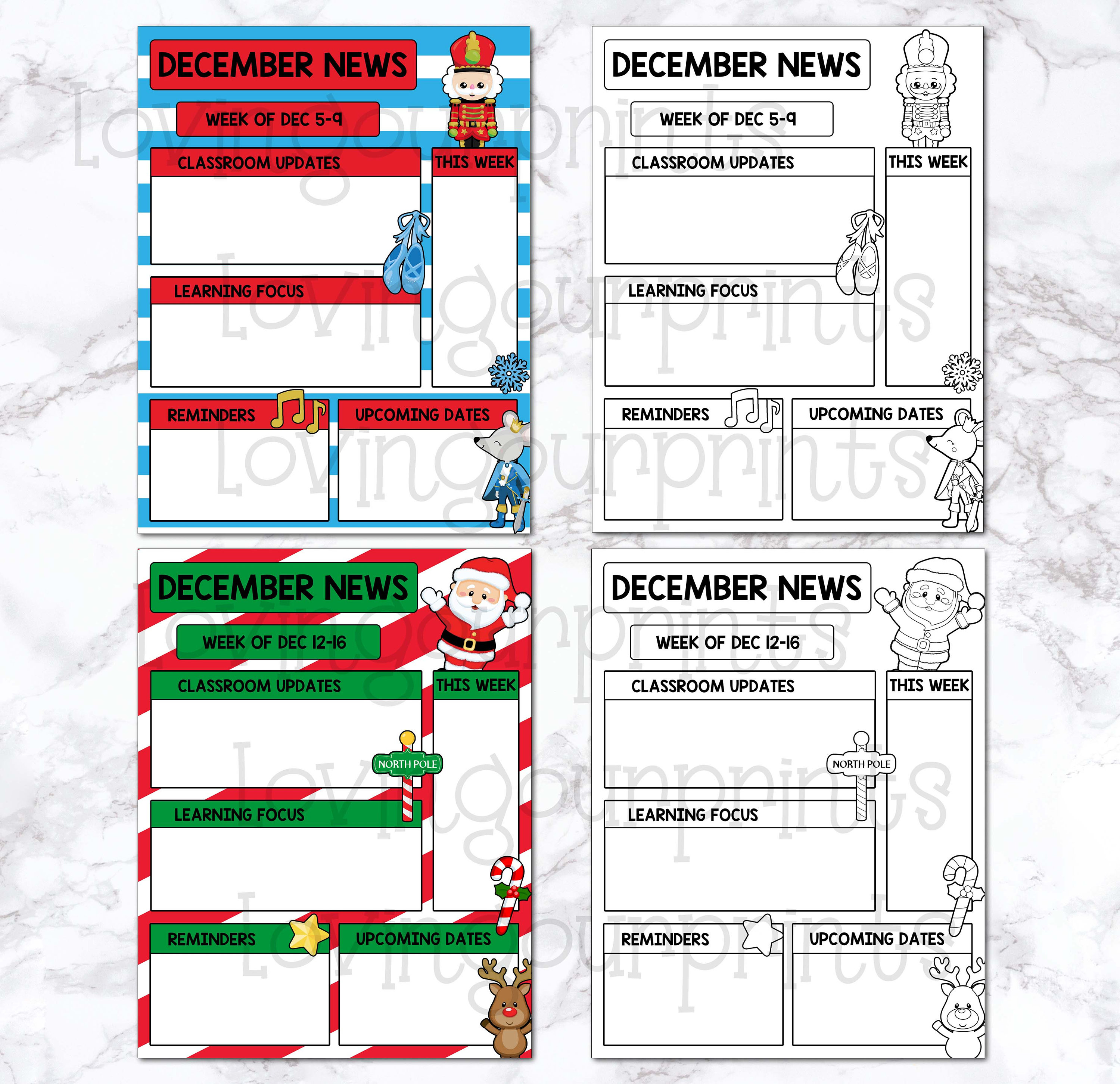 Editable December Newsletter Template December Newsletter - Etsy