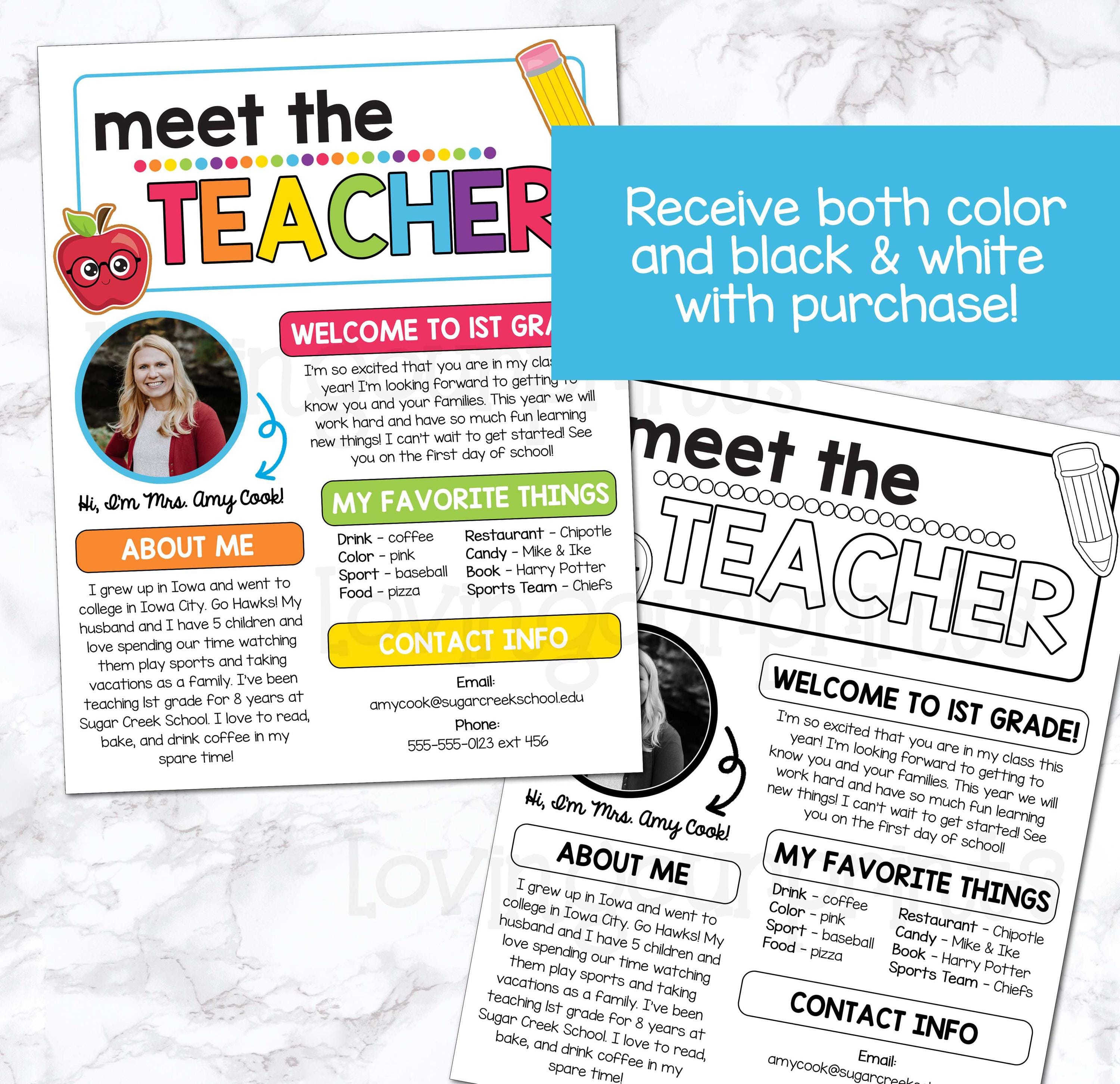 Meet the Teacher, Meet the Teacher Template, Meet the Teacher Editable ...