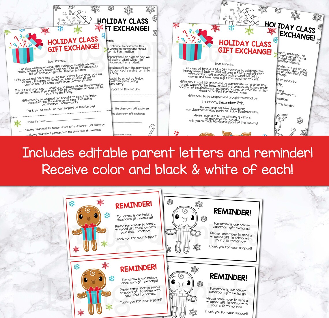 Gift Exchange Letter to Parents, Class Gift Exchange, Classroom Gift ...