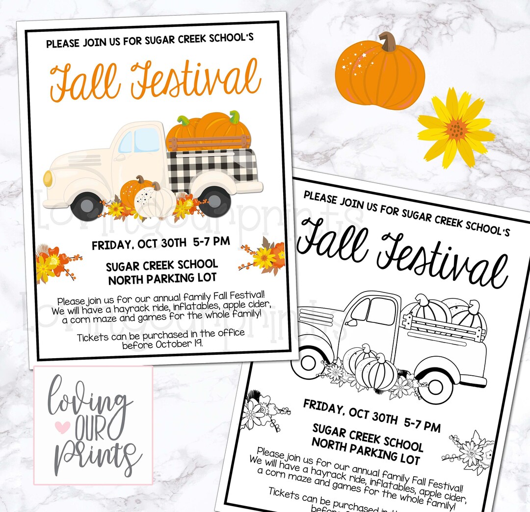 Fall Festival, Editable Fall Fest Flyer, Editable Fall Festival Flyer ...