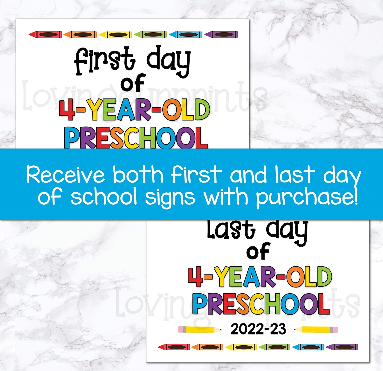 First Day of 4 Year Old Preschool Sign First Day of - Etsy