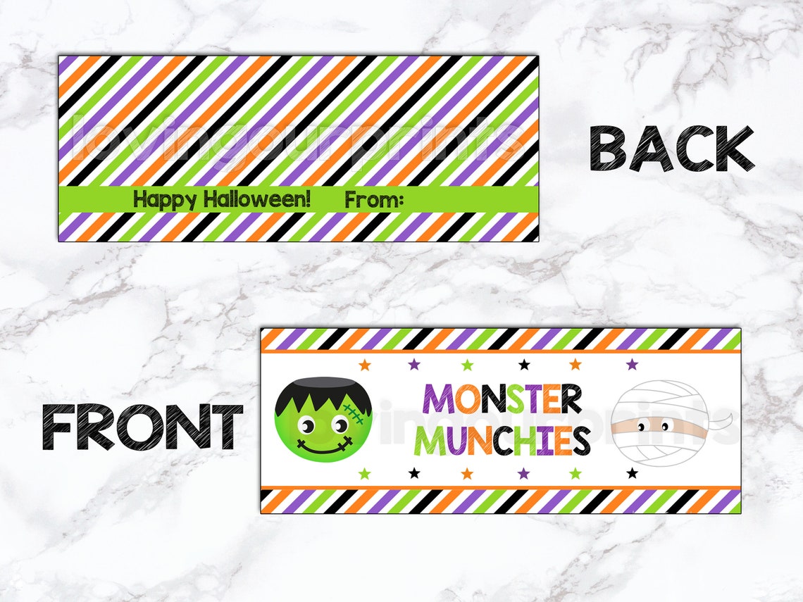 Halloween Treat Tags Editable Halloween Gift Tag Halloween | Etsy