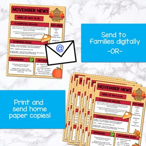 Editable November Newsletter Template, Editable Teacher Newsletter ...