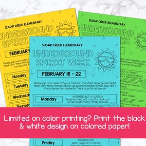 Underground Teacher Spirit Week, Underground Spirit Week, Underground ...