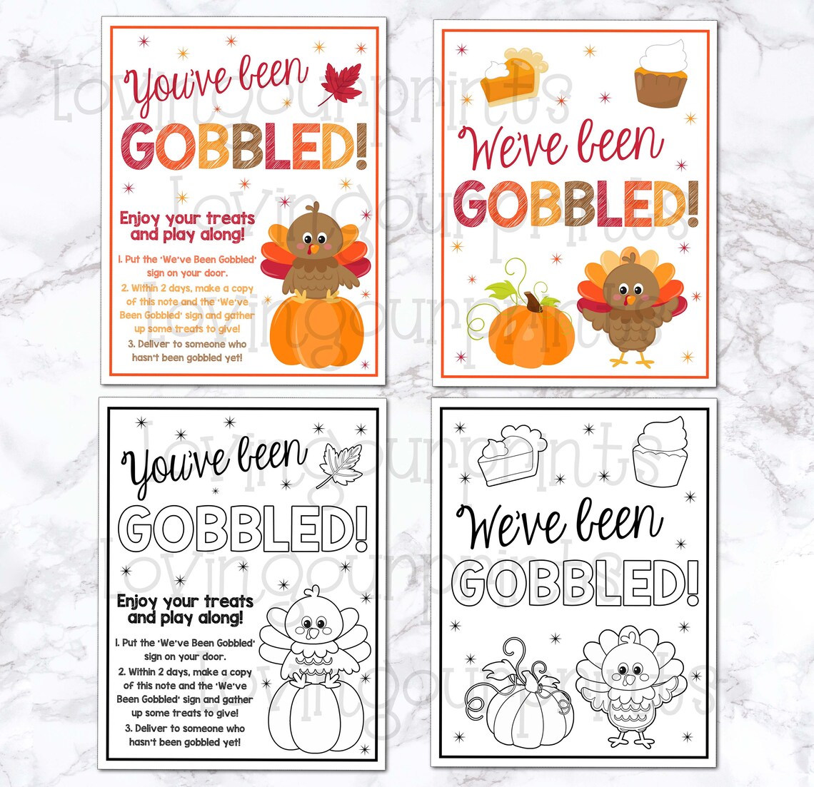 Youve Been Gobbled You've Been Gobbled Thanksgiving - Etsy