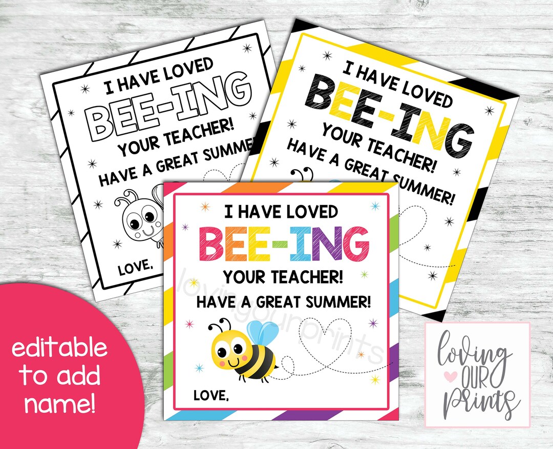 End of the Year Gift Tags for Students, Student Gifts From Teacher ...