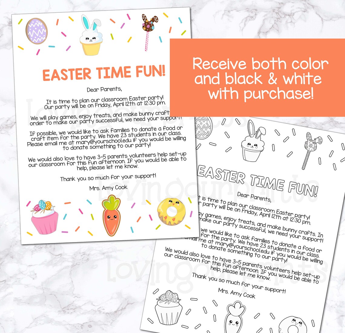 Class Easter Party, Easter Class Party, Editable Letter to Parents ...