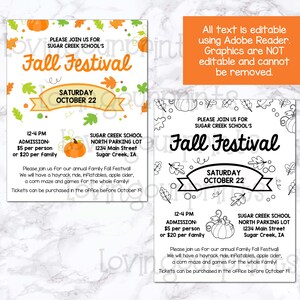 Editable Fall Festival Flyer, Fall Festival Invite, Fall Festival Flyer ...