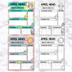 Editable April Newsletter Template, Preschool News Letter, Preschool ...
