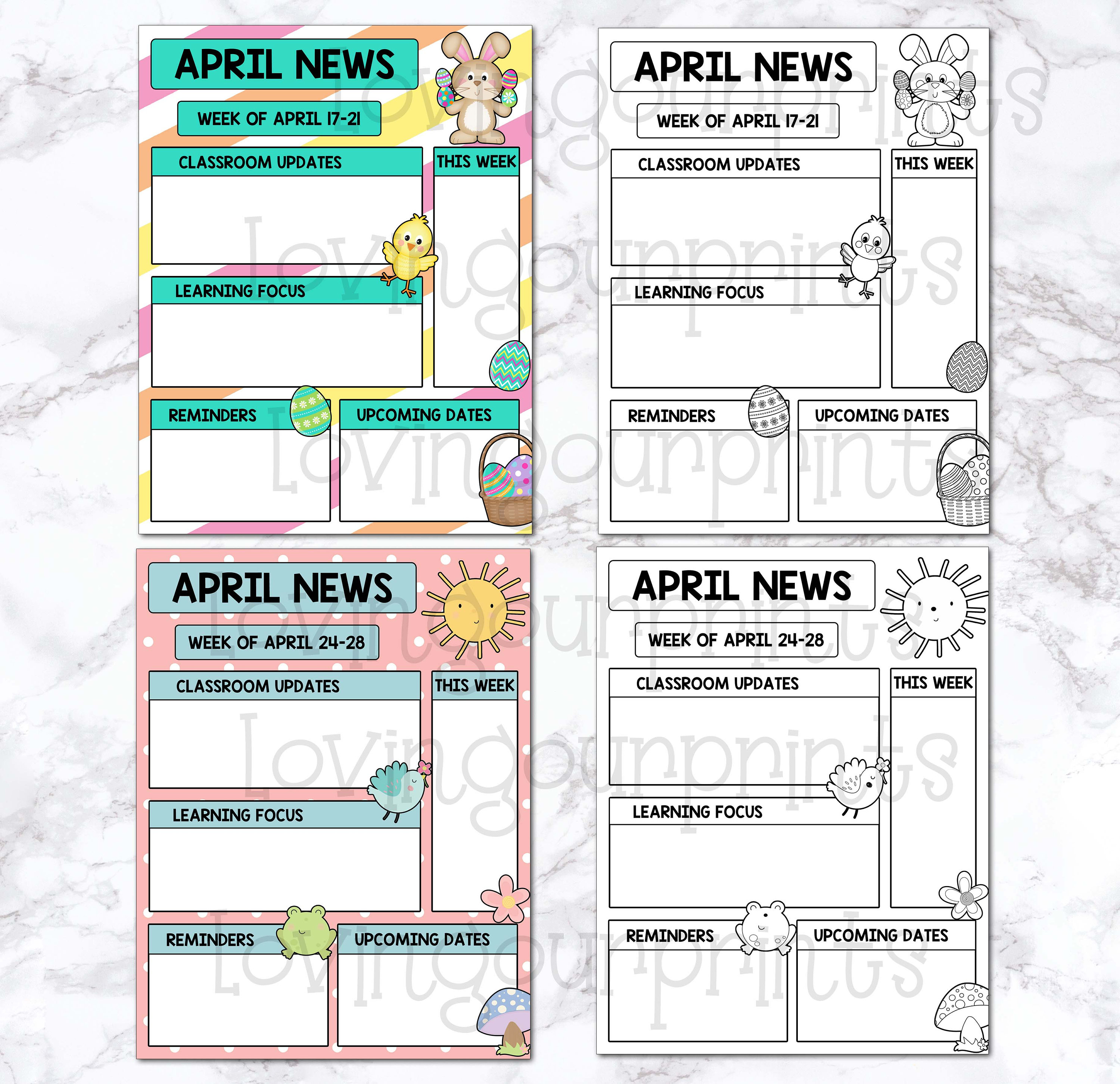 Editable April Newsletter Template, Preschool News Letter, Preschool ...