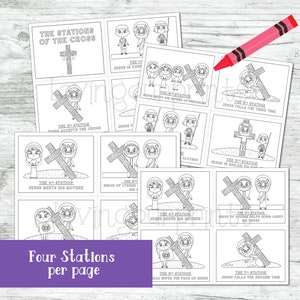 Stations of the Cross Coloring Pages for Kids, Easter Story Coloring ...