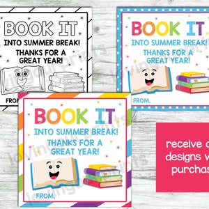 End of the Year Book Tags for Students, Editable End of the School Year ...