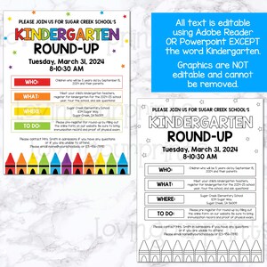 Kindergarten Roundup School Flyer Template, Kindergarten Enrollment ...