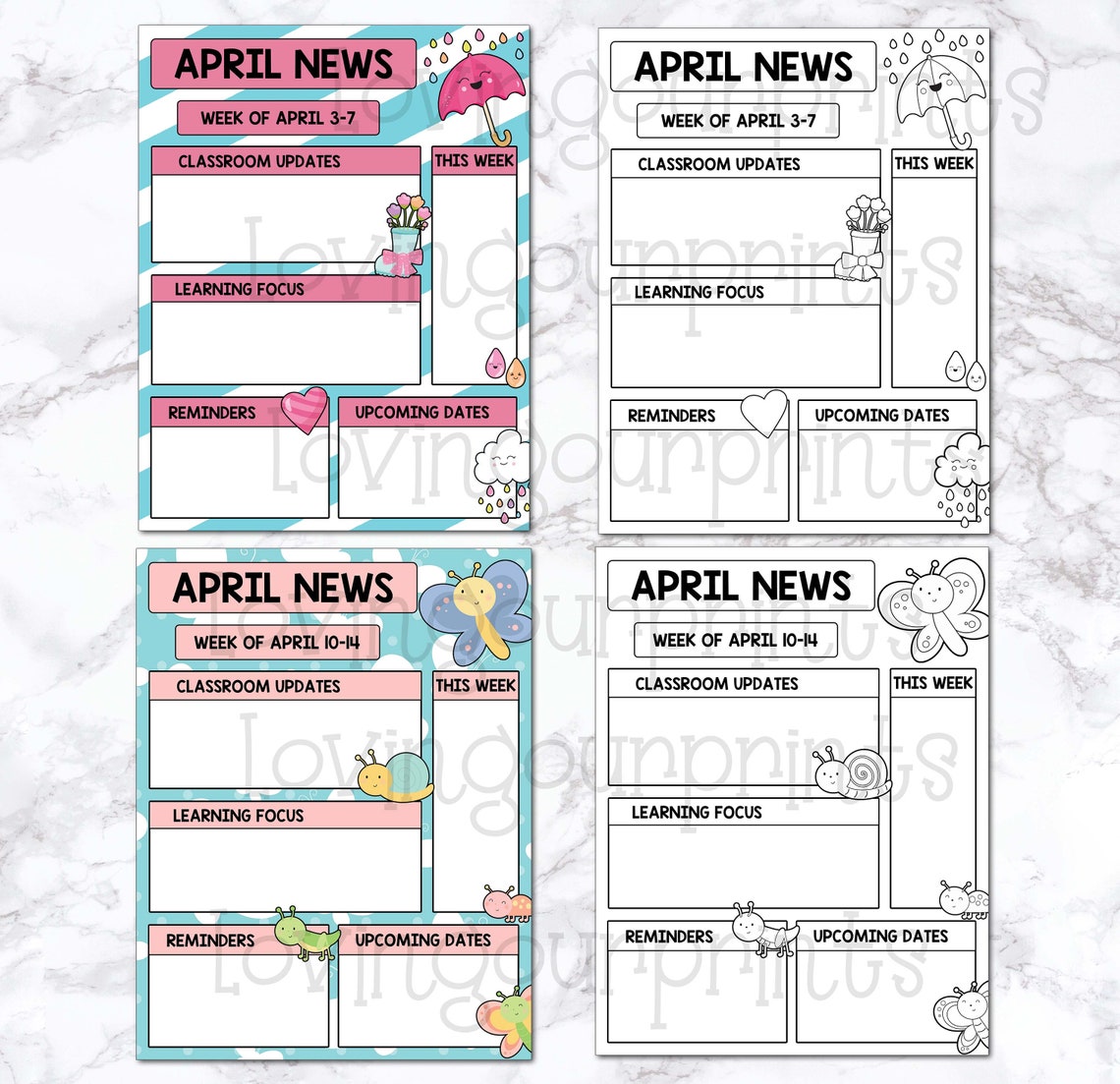 Editable April Newsletter Template, Preschool News Letter, Preschool ...
