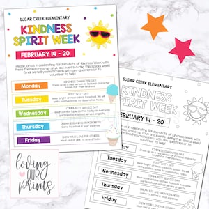 Kindness Spirit Week Flyer, Kindness Spirit Week Template, Random Acts ...