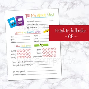 Get to Know Students, Get to Know Me First Day of School, Back to ...