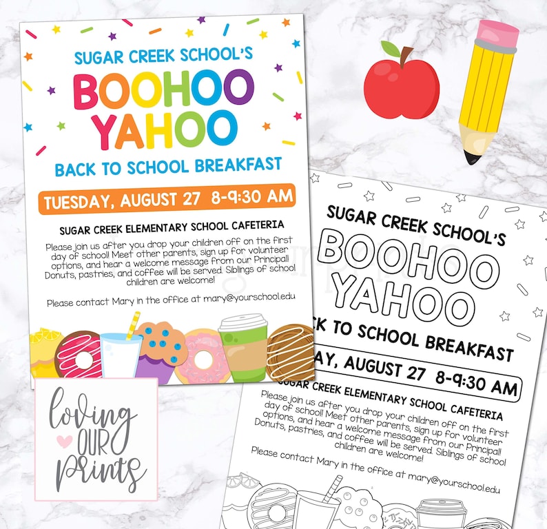 Boo Hoo Yahoo Flyer, Boohoo Breakfast, Editable Boohoo Yahoo Breakfast ...