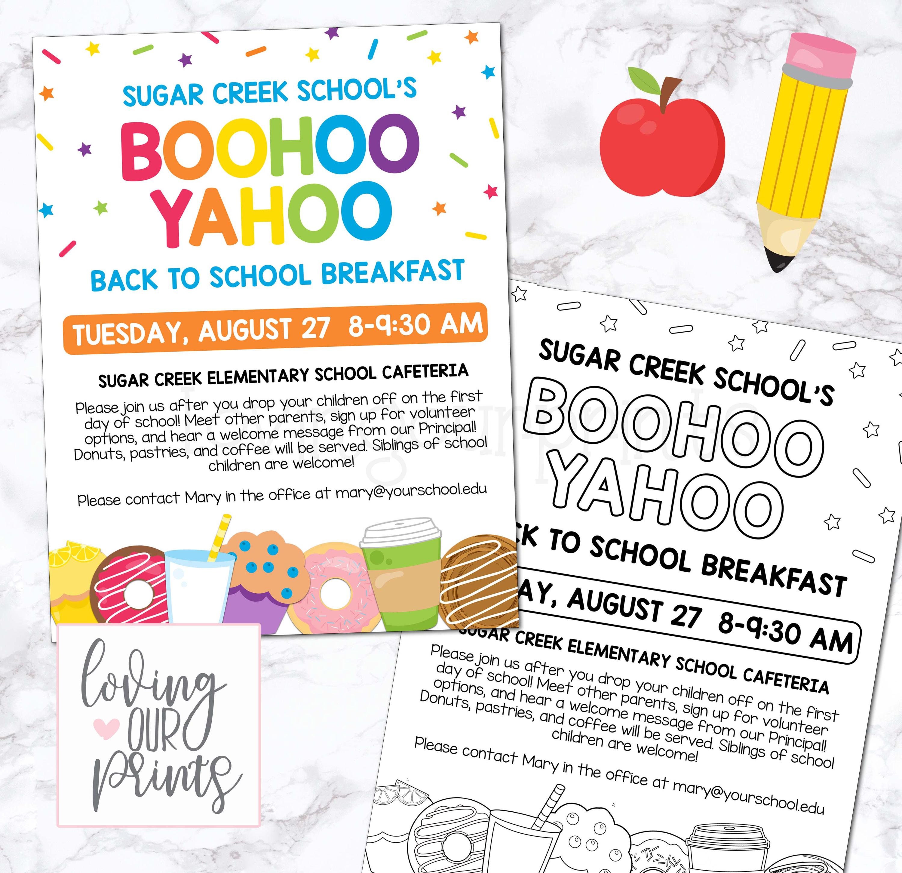 Boo Hoo Yahoo Flyer, Boohoo Breakfast, Editable Boohoo Yahoo Breakfast ...