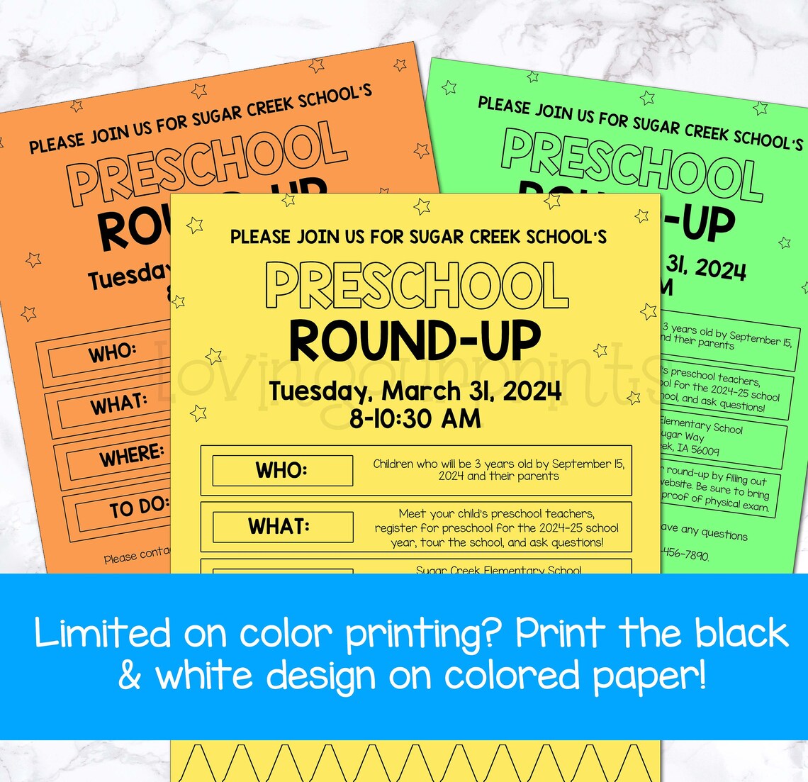 Editable Preschool Registration Flyer, Preschool Roundup School Flyer ...
