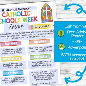 Catholic Schools Week, Catholic Schools Week Flyer, Editable Template ...