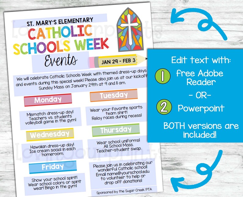 Catholic Schools Week, Catholic Schools Week Flyer, Editable Template ...
