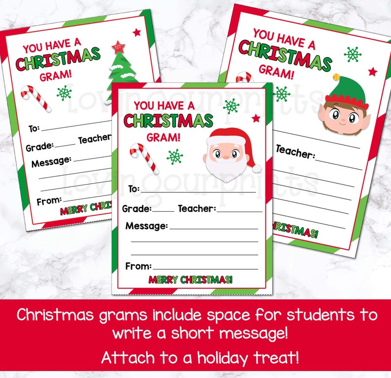 Christmas Candy Grams, Christmas Candy Gram for Kids, Christmas Candy ...