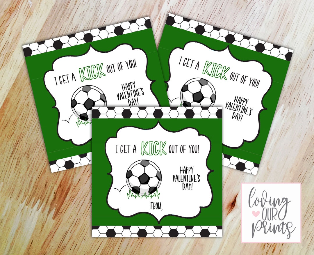 Soccer Valentine Card, Printable Valentine, Classroom Valentine, Soccer ...