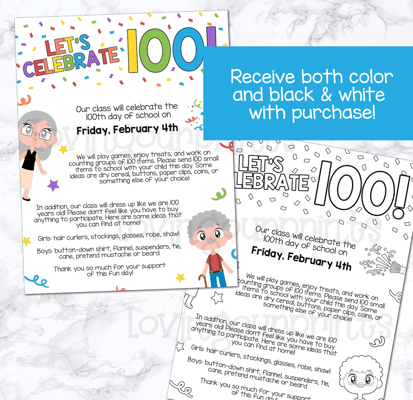 Editable 100th Day of School Parent Letter, 100th Day of School Flyer ...