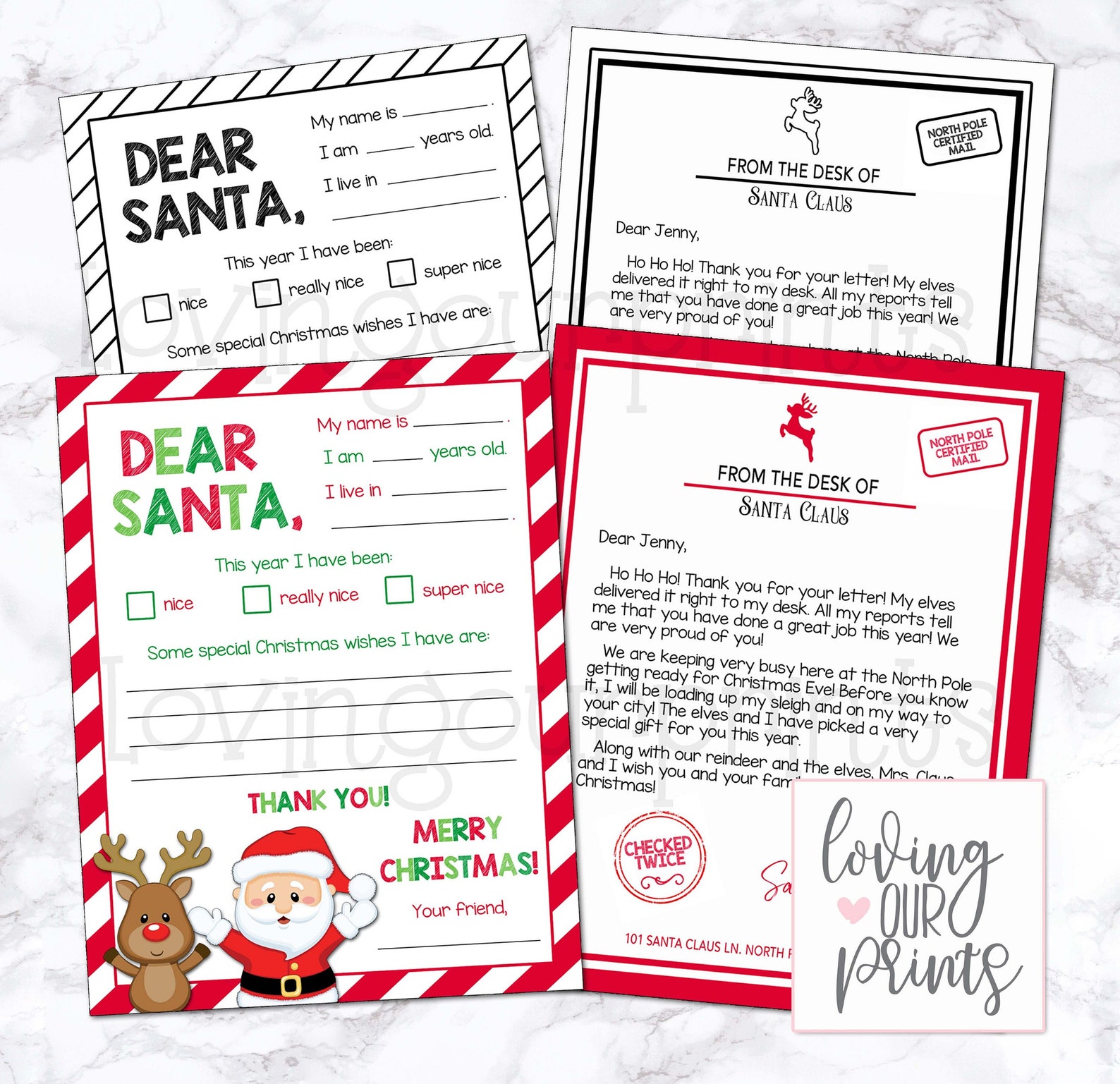 Letter to and From Santa, Editable Letter From Santa, Letter to Santa ...