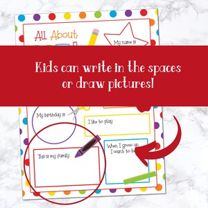 Back to School Interview, First Day of School Printable, All About Me ...