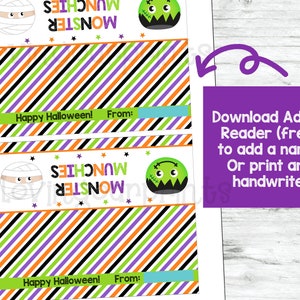 Halloween Treat Tags, Editable Halloween Gift Tag, Halloween Party Bags ...