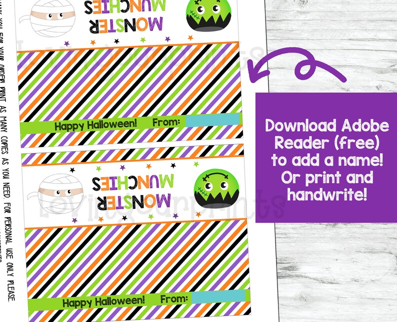 Halloween Treat Tags Editable Halloween Gift Tag Halloween - Etsy