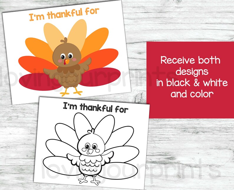 Thankful Turkey Thankful Turkey Printable I Am Thankful For - Etsy