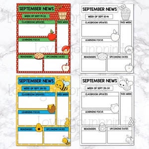 September Newsletter Template, Teacher Newsletter, Newsletter Template ...