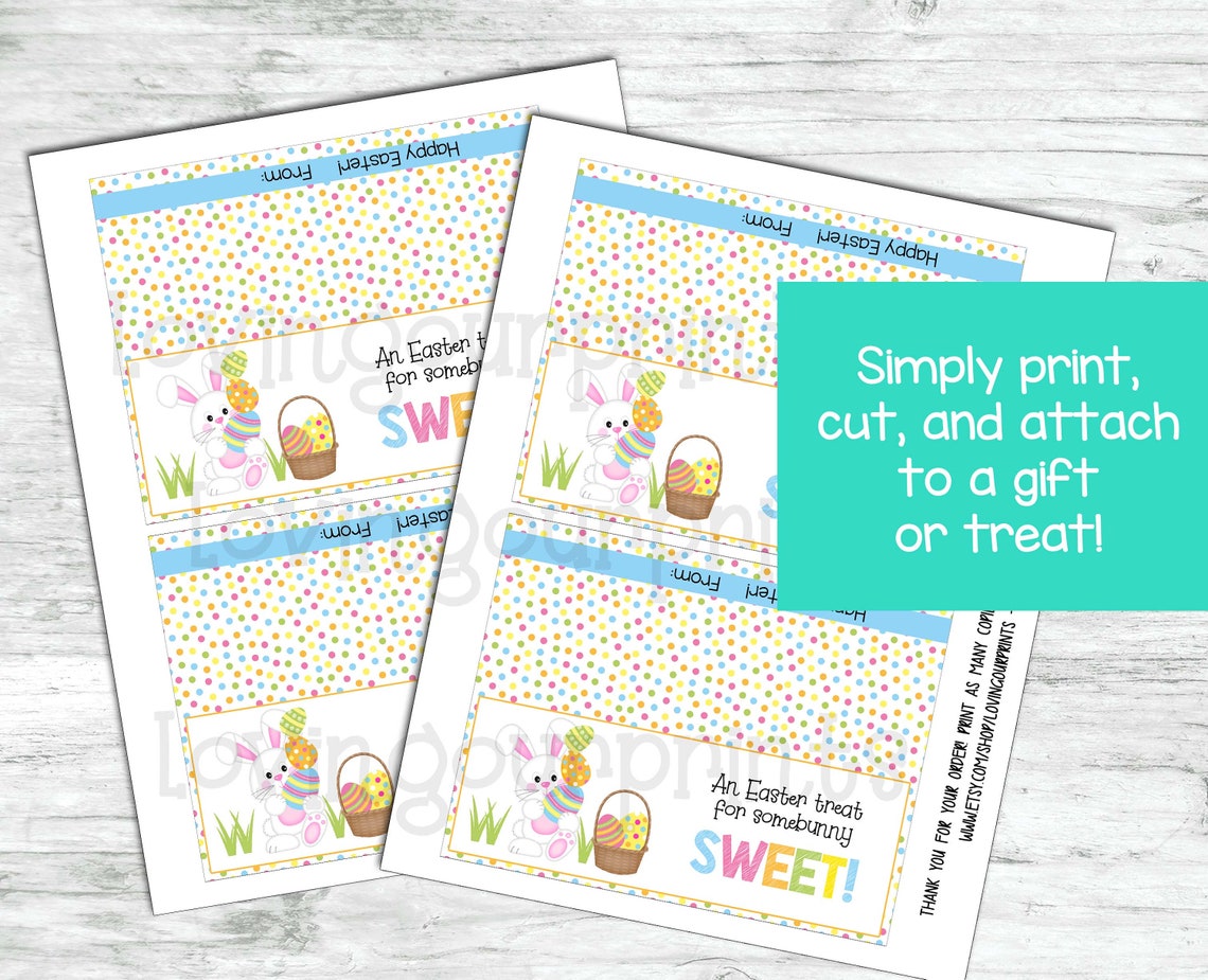 Editable Easter Treat Bag Topper Easter Treat Bags Easter - Etsy