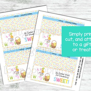 Editable Easter Treat Bag Topper, Easter Treat Bags, Easter Bunny Treat ...