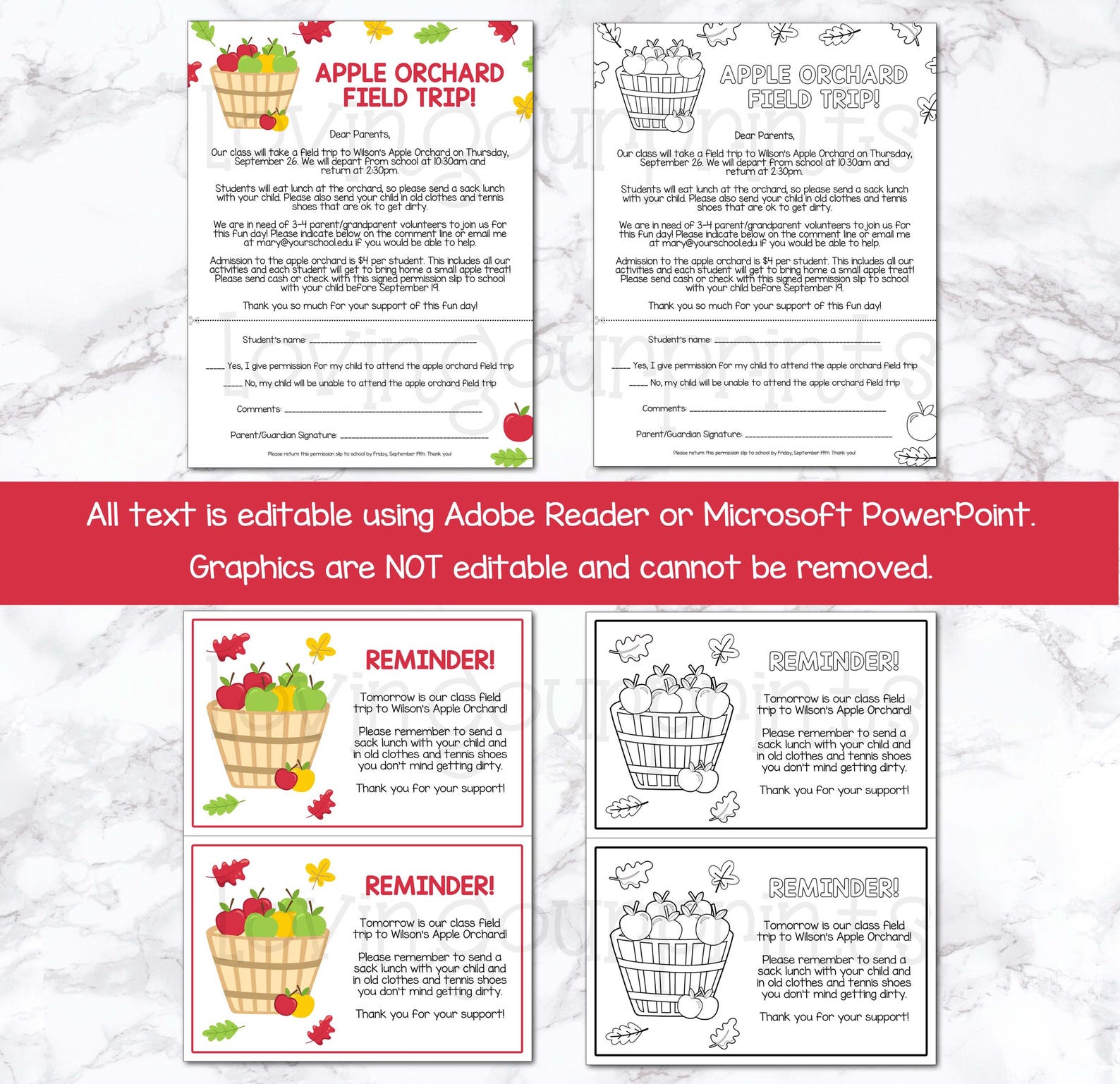 Apple Orchard Field Trip, Editable Apple Orchard Field Trip Form ...