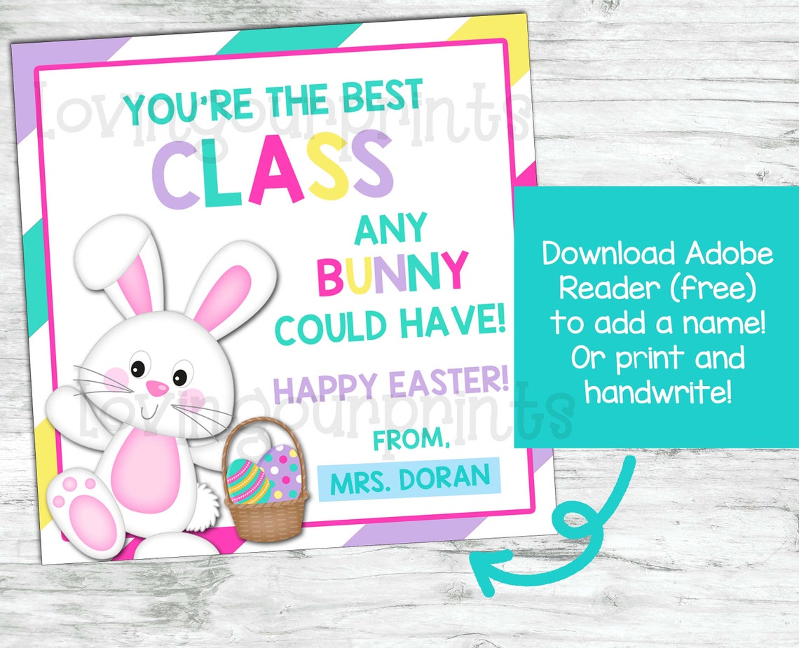 Editable Easter Tags, Easter Treat Tags, Easter Treats for Kids, School ...