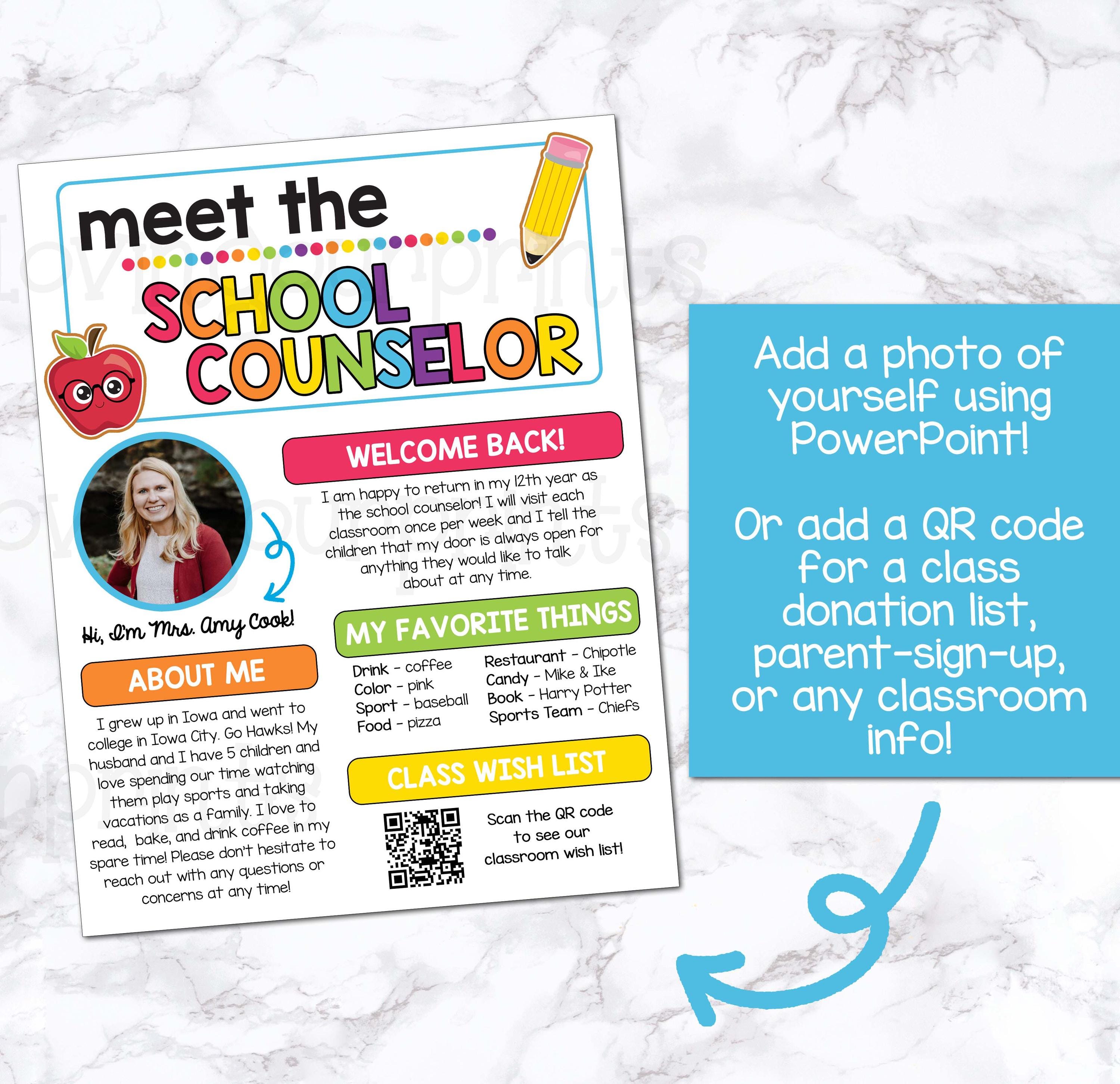 Meet the School Counselor, Editable Meet the School Counselor Flyer ...