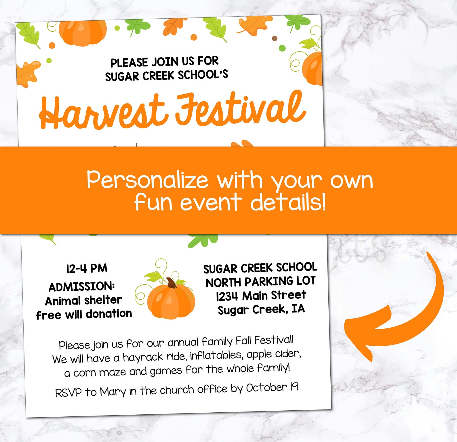Editable Fall Festival Flyer, Fall Festival Invite, Fall Festival Flyer ...