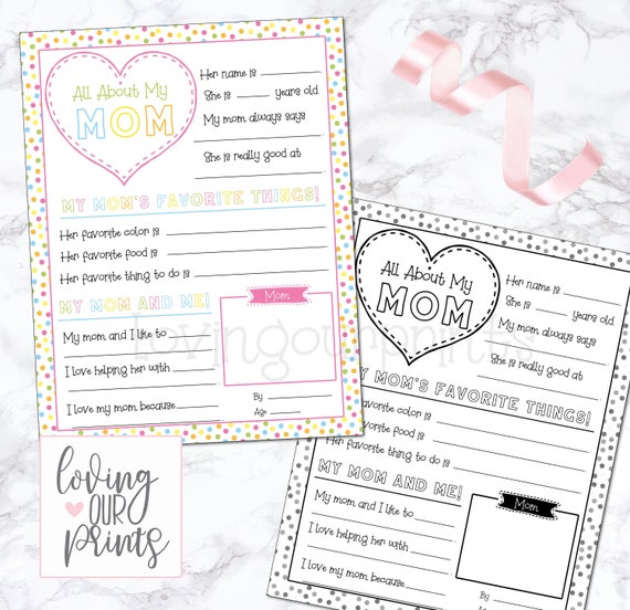 Mothers Day Fill In Mothers Day Gift Mothers Day Printable - Etsy