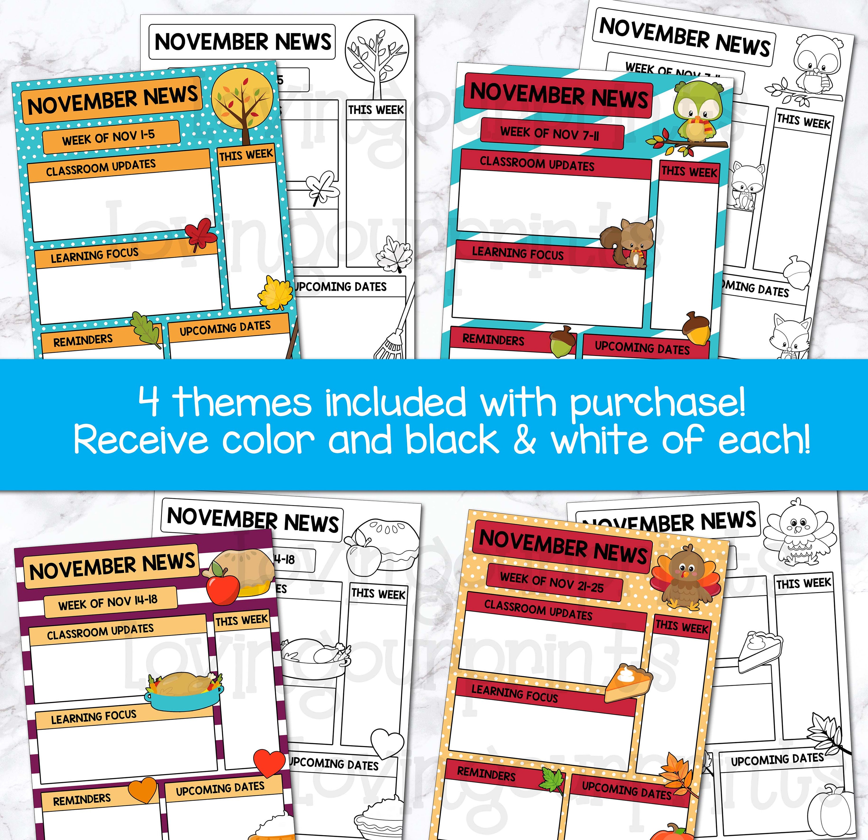 Editable November Newsletter Template, Editable Teacher Newsletter ...