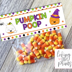 Editable Pumpkin Poop Halloween Bag Toppers, Halloween Pumpkin Poop Bag ...
