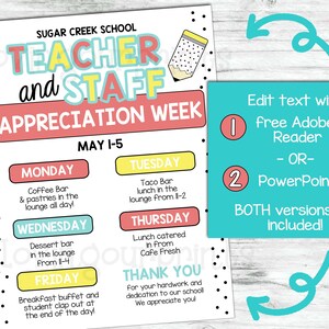 Teacher Appreciation, Editable Teacher Appreciation Flyer, Teacher ...