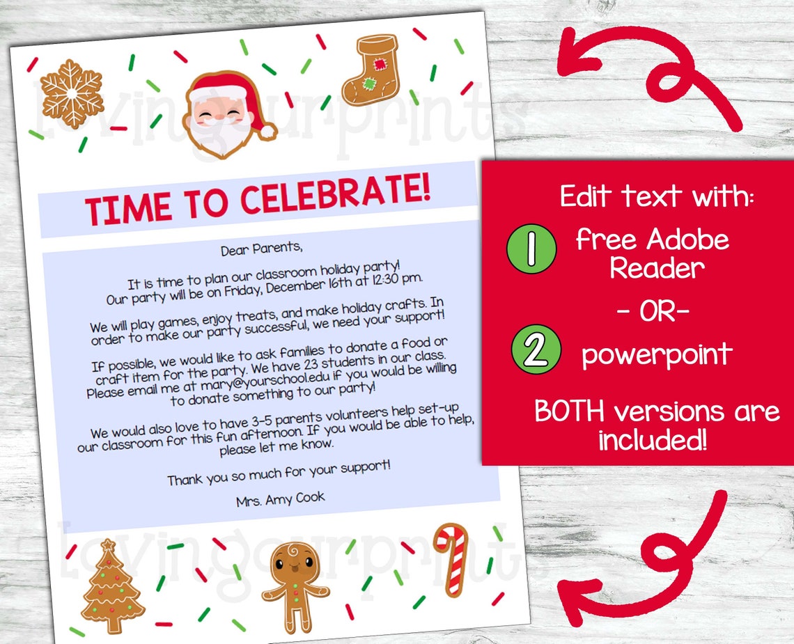 Classroom Christmas Party, Christmas Party Flyer, Class Christmas Party ...