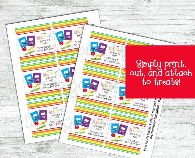 First Day of School Treat Tag Back to School Treat Bag | Etsy