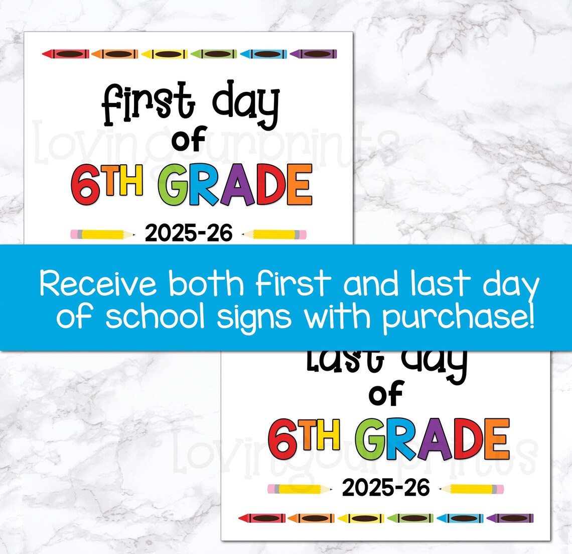 First Day of Sixth Grade Sign, First Day of 6th Grade, First Day of 6th ...
