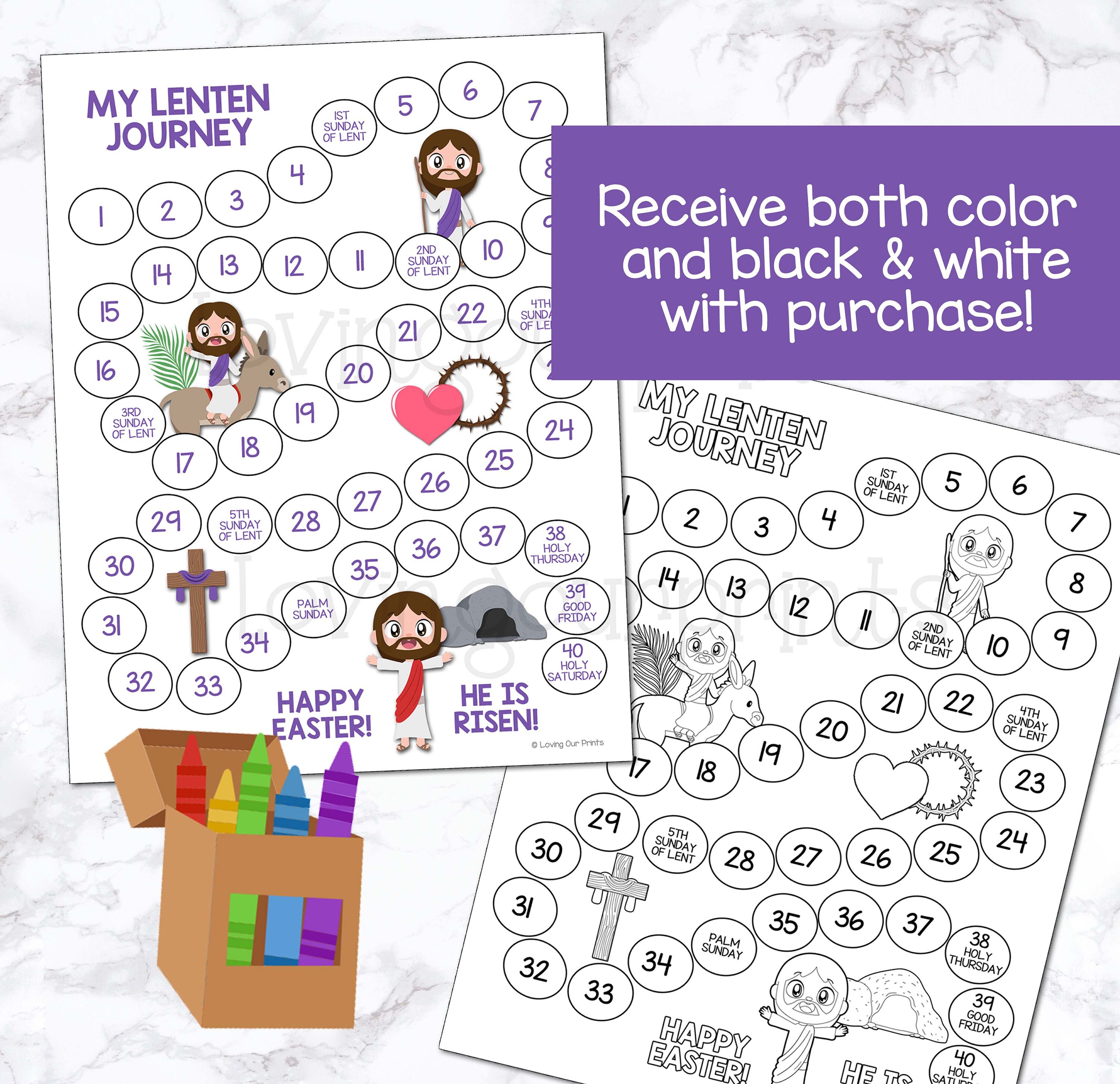 Lenten Calendar Ash Wednesday Printable Lent Calendar - Etsy