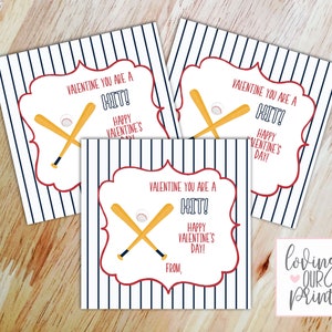 Baseball Valentine Card, Printable Valentine, Classroom Valentine ...
